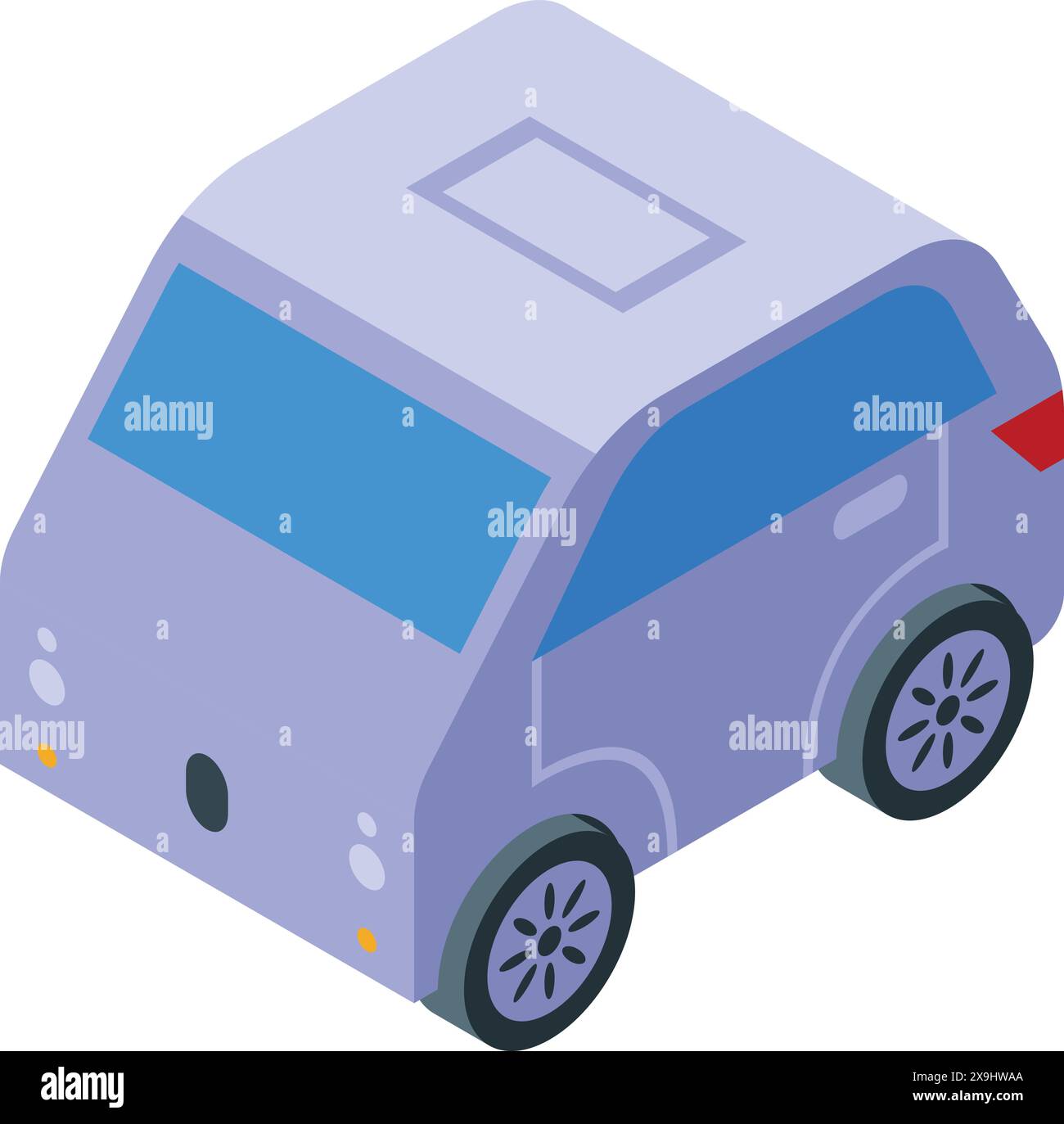 Isometric electric car illustration in minimalist, stylish, and ...