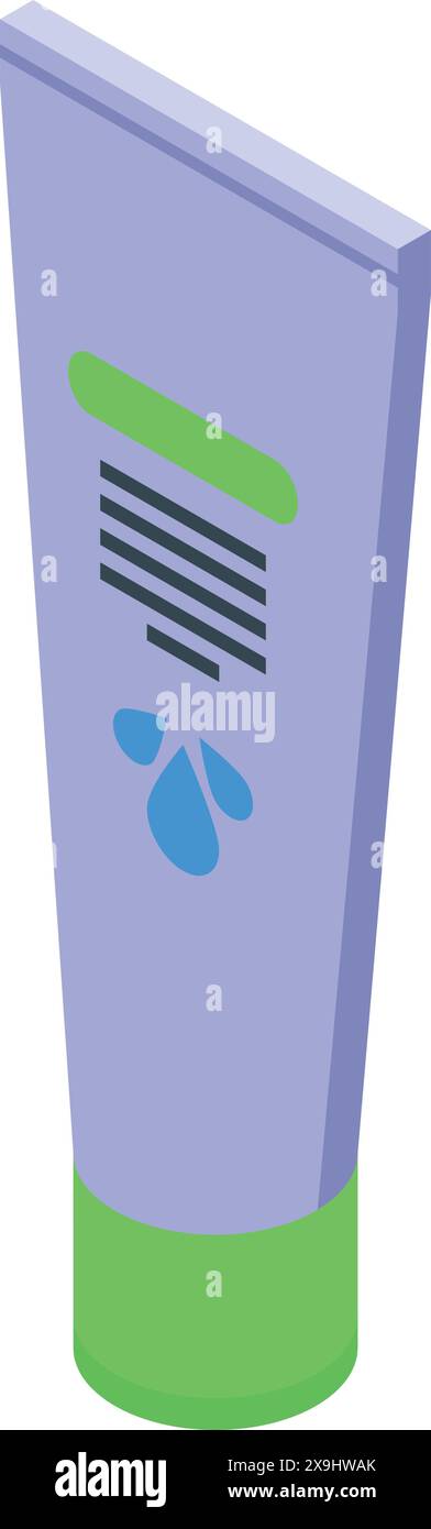 Isometric vector illustration of a moisturizer tube with a sleek design ...