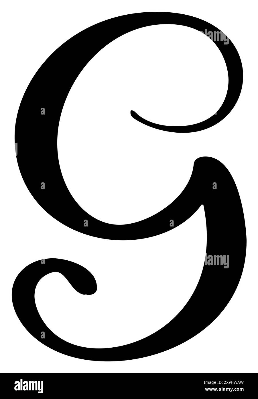 Hand drawn vector calligraphy letter G. Script font logo. Handwritten ...