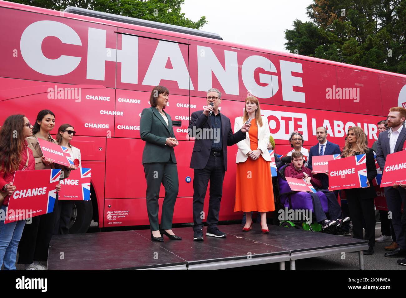 (left-right) Shadow chancellor Rachel Reeves, Labour Party leader Sir ...