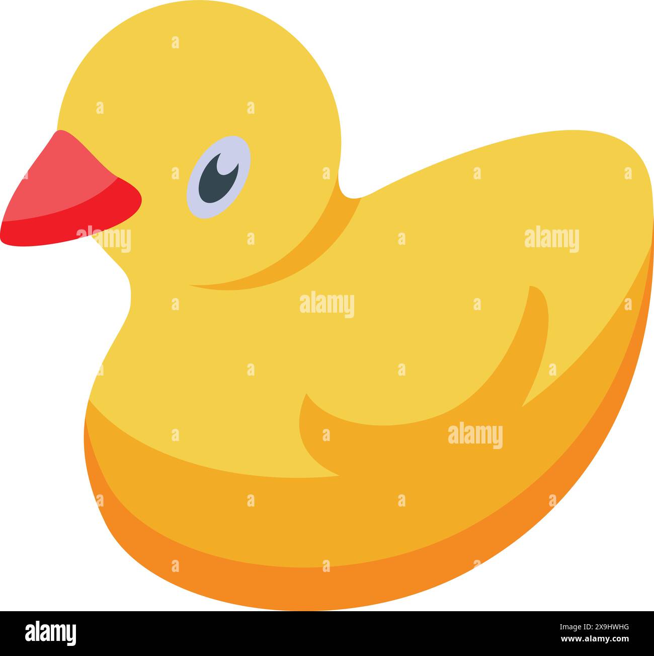 Colorful cartoon rubber duck icon illustration for kids bath time with ...