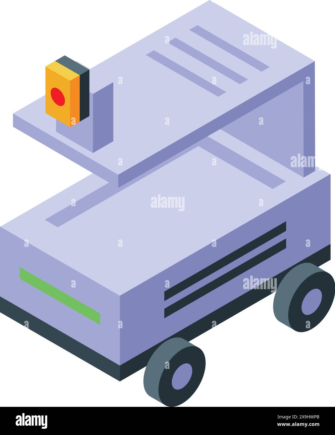 Colorful isometric vector illustration of a modern office copier ...