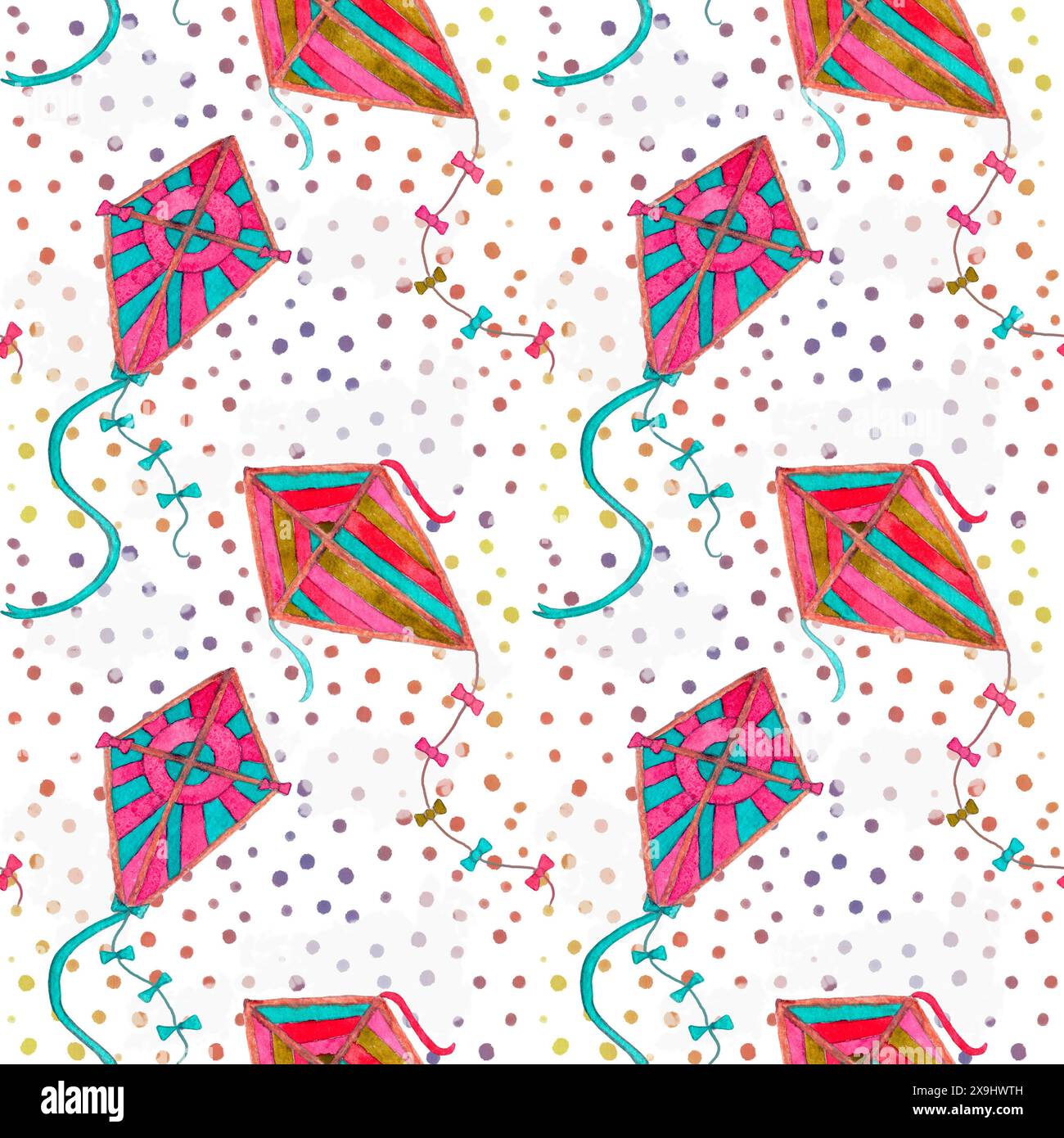 A harmonious design featuring vibrant kites on a clean white backdrop ...