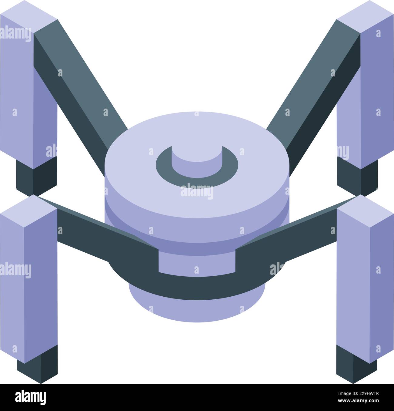 Modern futuristic isometric drone illustration with clean minimalist ...