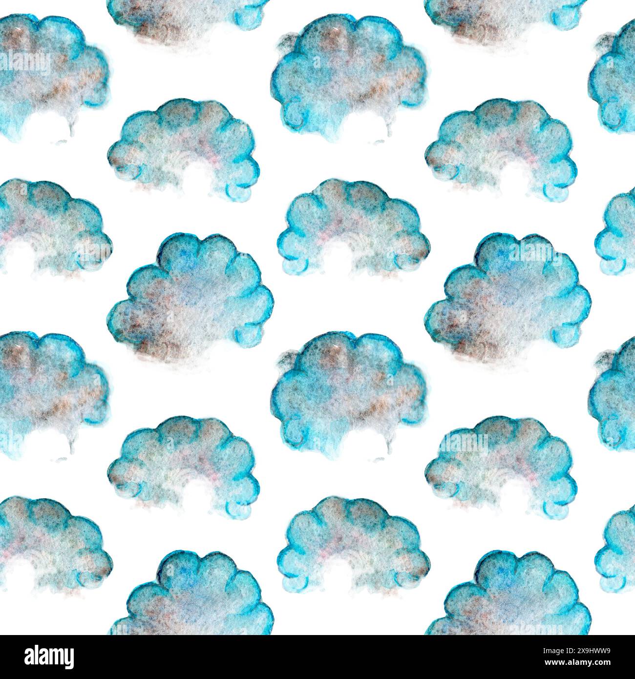 A beautiful design featuring a repeating pattern of azure clouds ...