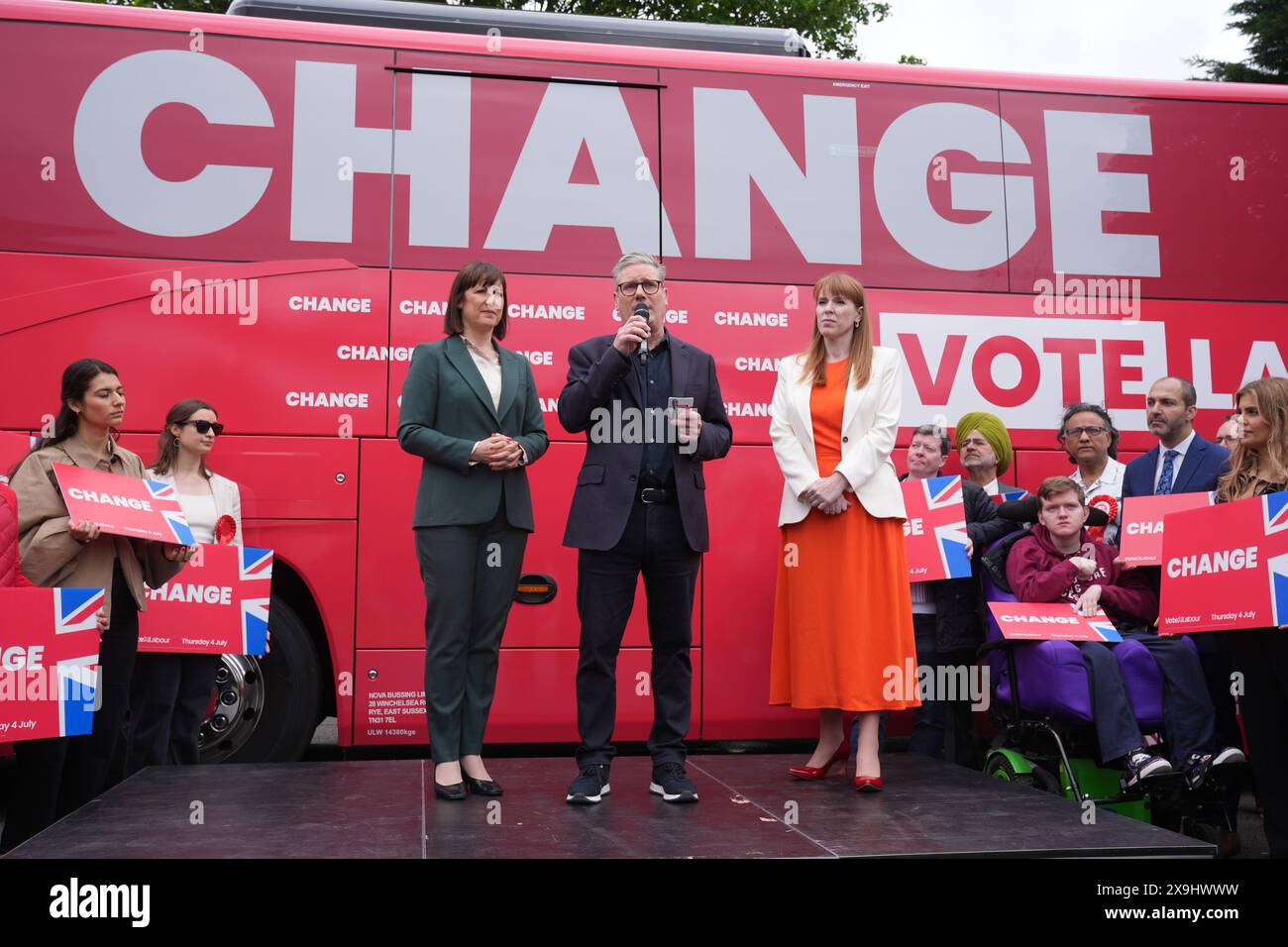 (left-right) Shadow chancellor Rachel Reeves, Labour Party leader Sir ...