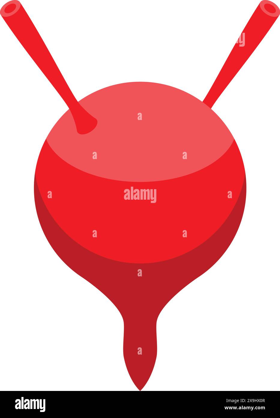 Vector illustration of a classic red and white fishing bobber, isolated ...