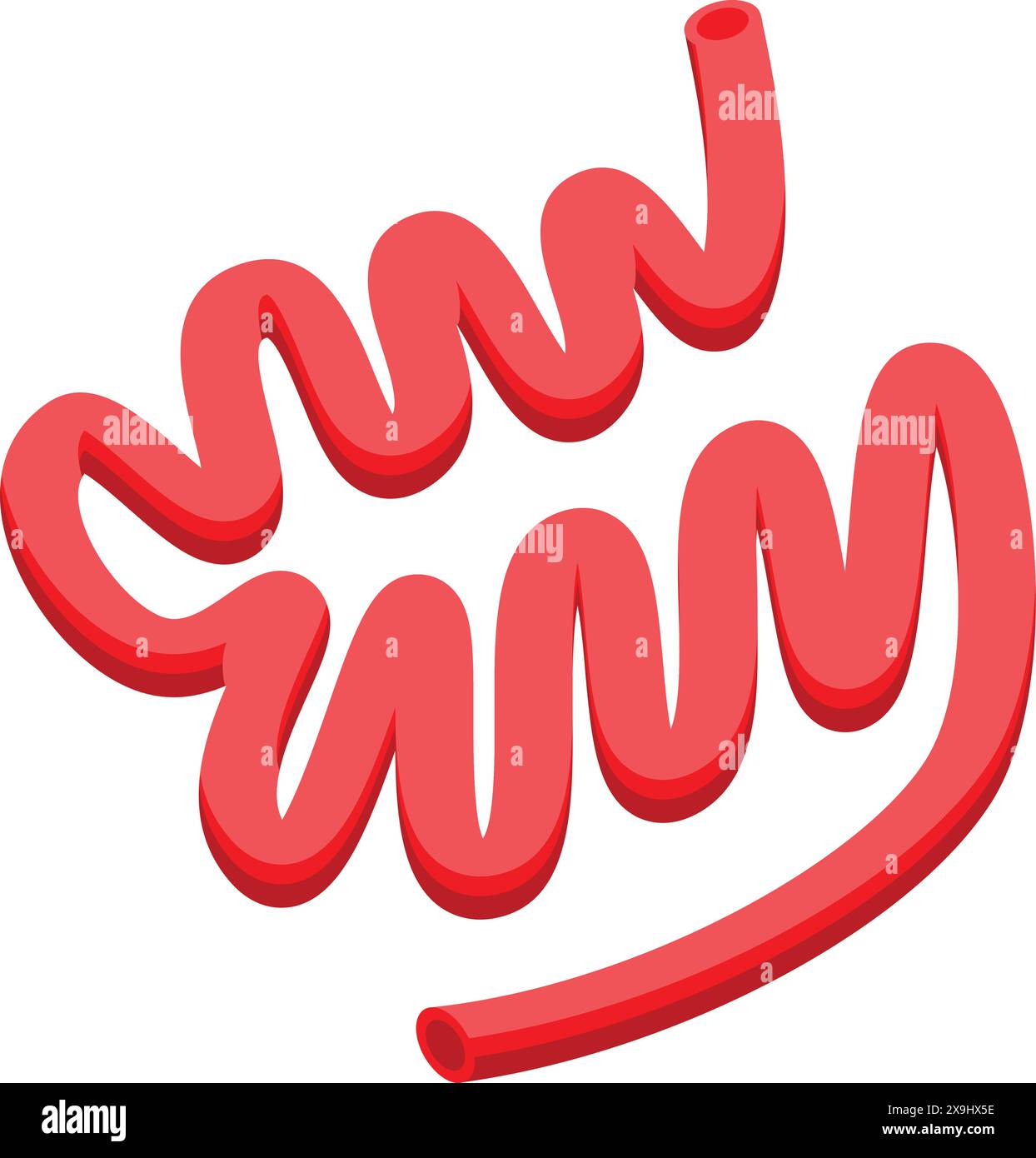 Vibrant red squiggle abstract illustration with dynamic, modern, and ...
