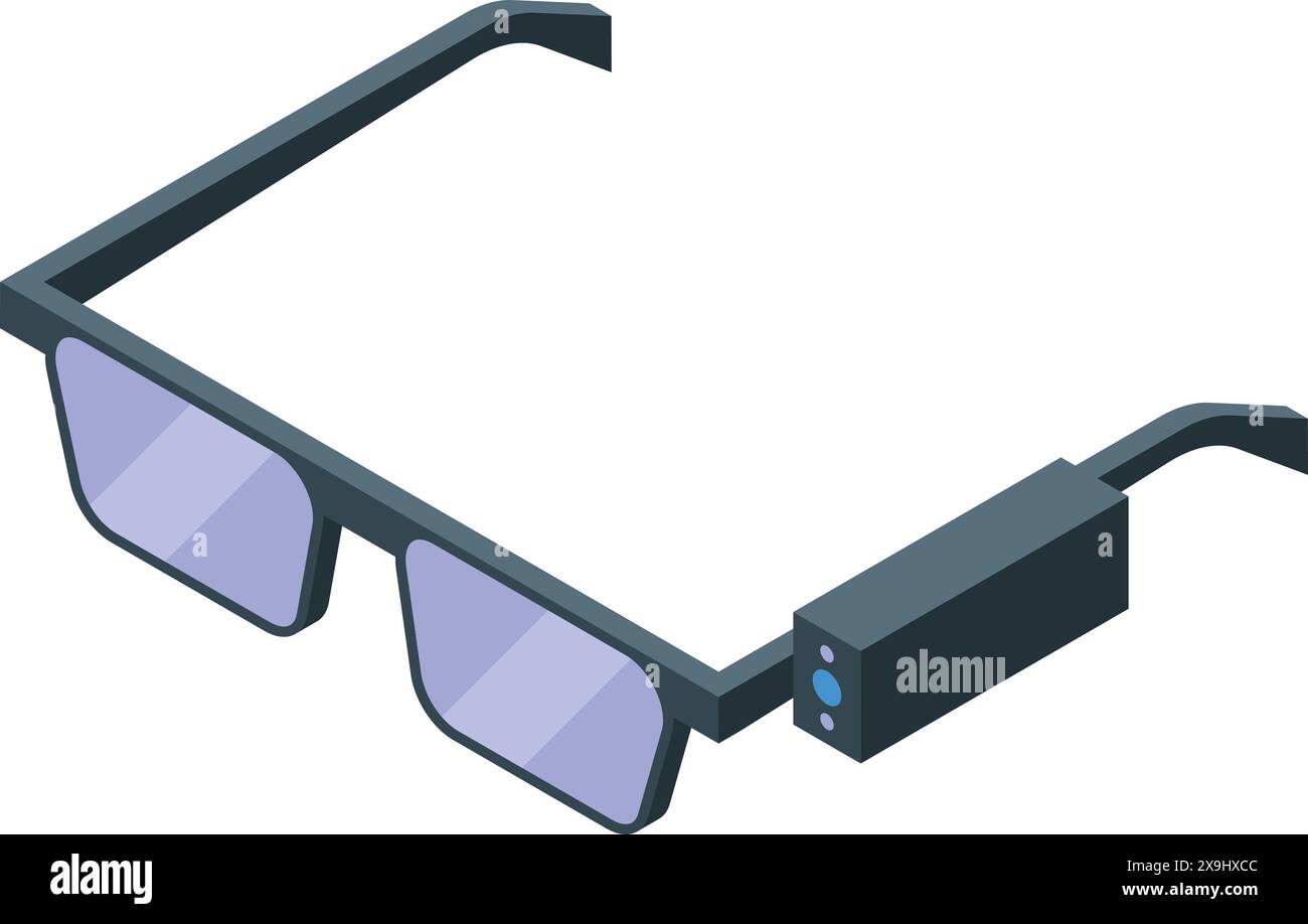 Illustration of cuttingedge isometric smart eyewear with blue light ...