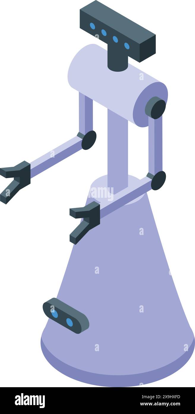 Detailed isometric microscope illustration for scientific research ...