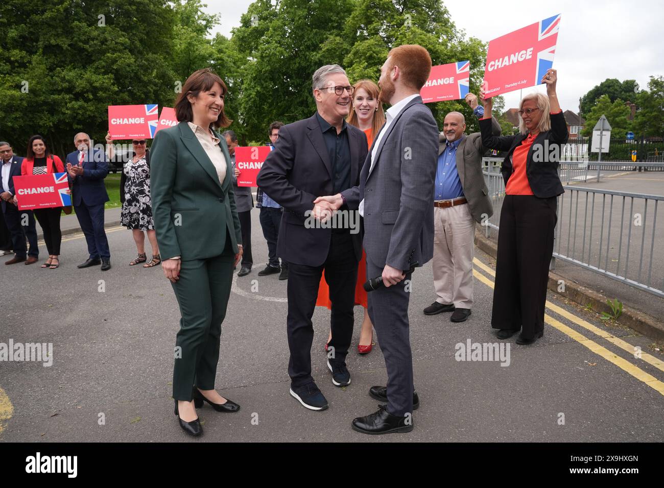 (left-right) Shadow chancellor Rachel Reeves, Labour Party leader Sir ...