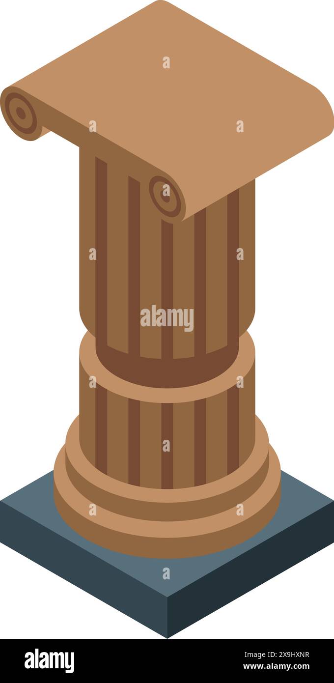 Detailed 3d isometric graphic of a classic stone pillar Stock Vector ...