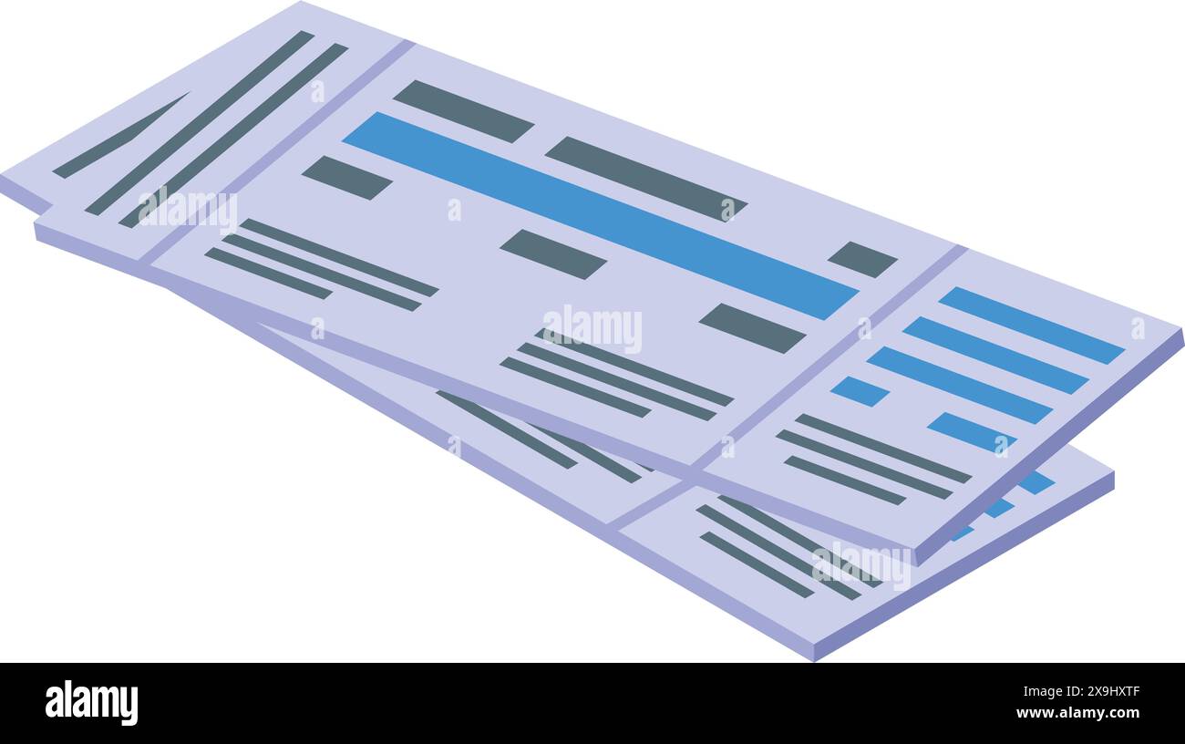 Isometric view of two detailed vector boarding passes, ideal for ...