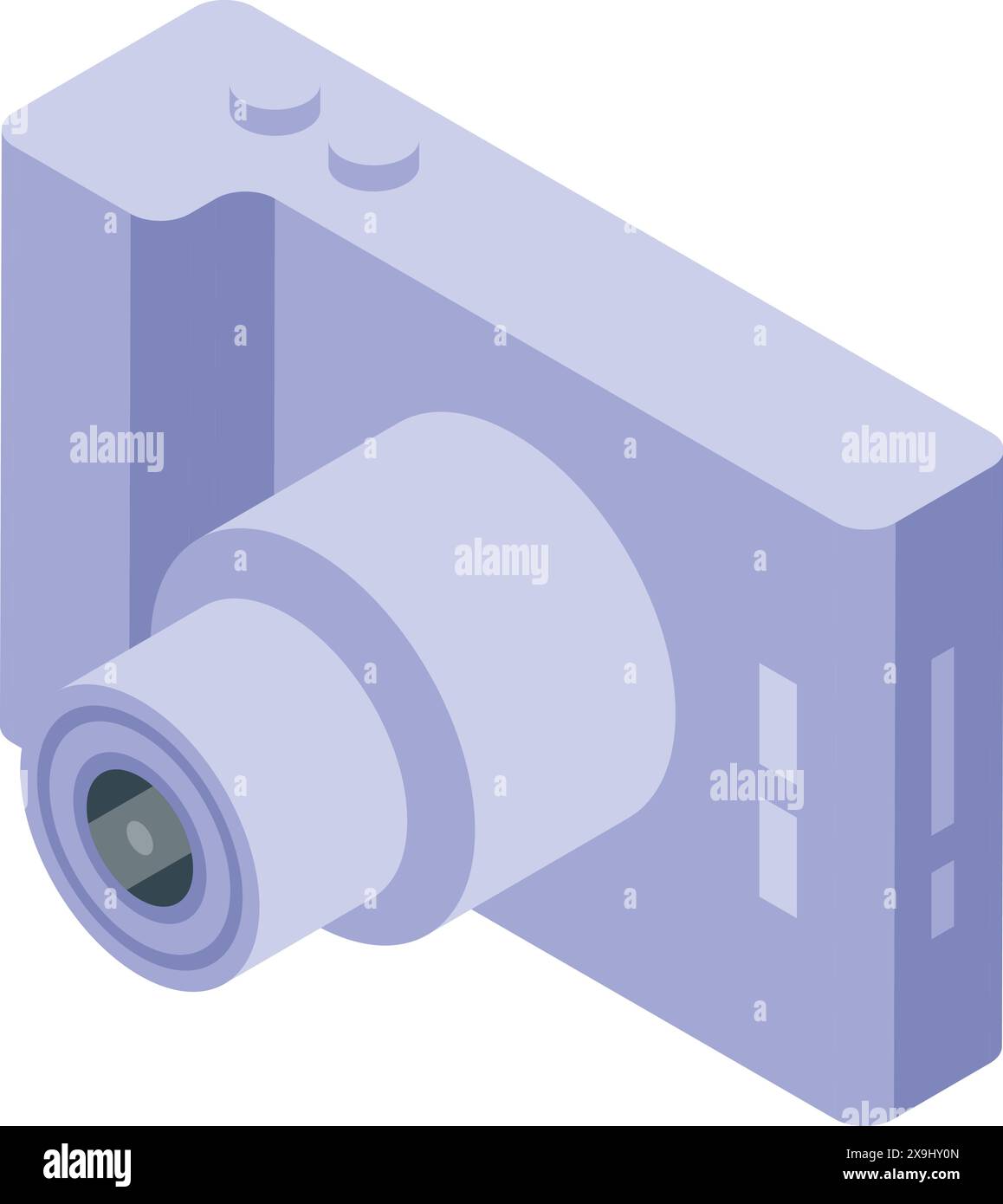 Stylish and modern isometric digital camera illustration with pastel ...