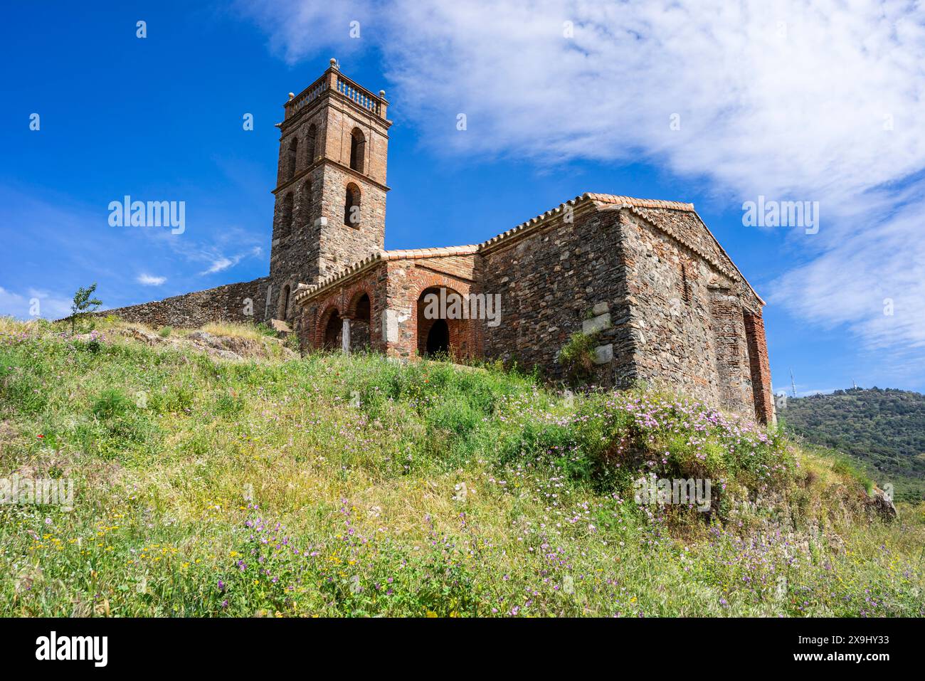 Almonaster castle, on the remains of a 6th century Visigothic basilica ...