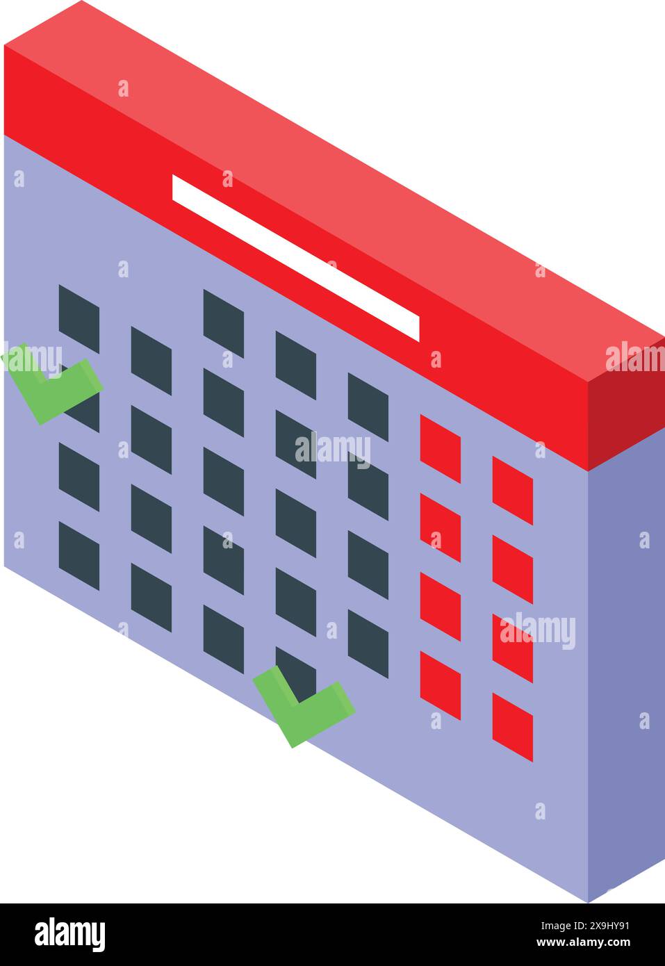 3d isometric design of a stylized calendar with marked dates, suitable ...