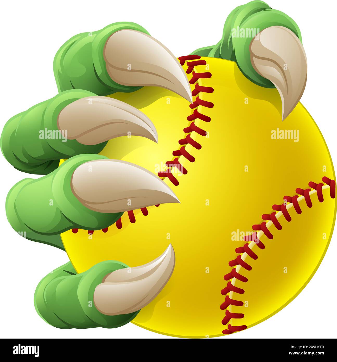 Claw Softball Baseball Ball Dragon Monster Hand Stock Vector Image ...