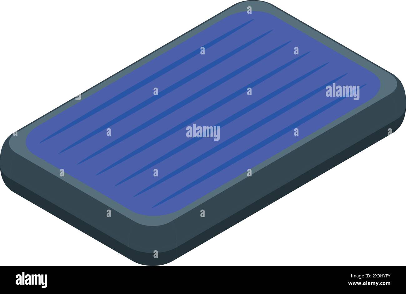 3d isometric illustration of a blue solar panel on a white background ...