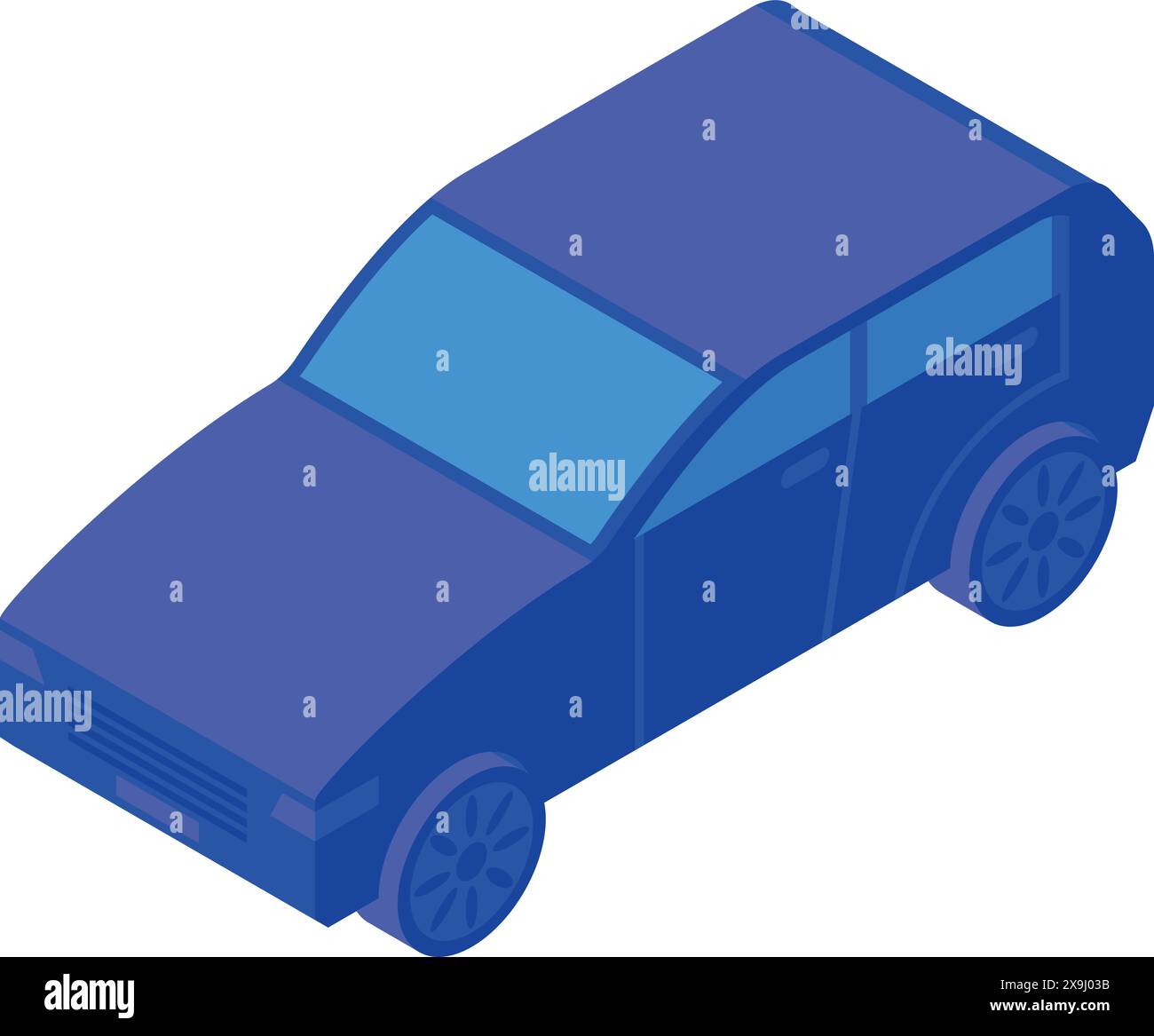 Modern isometric blue car illustration with sleek design, representing ...