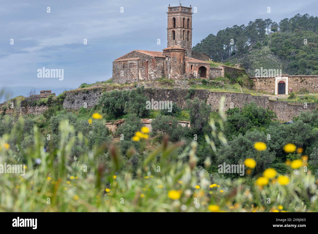 Almonaster castle, on the remains of a 6th century Visigothic basilica ...