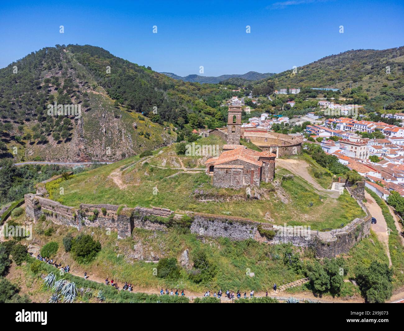 Almonaster castle, on the remains of a 6th century Visigothic basilica ...