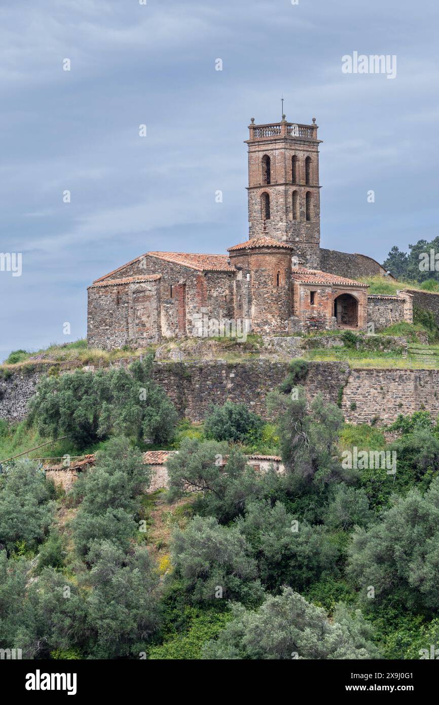 Almonaster castle, on the remains of a 6th century Visigothic basilica ...