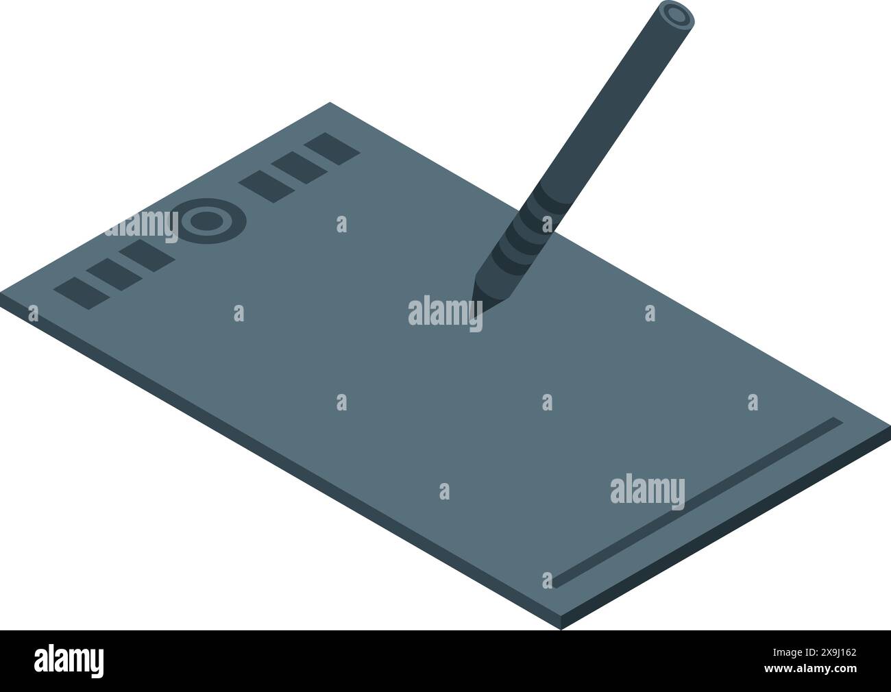 Isometric vector illustration of a graphic tablet with a pen, isolated ...