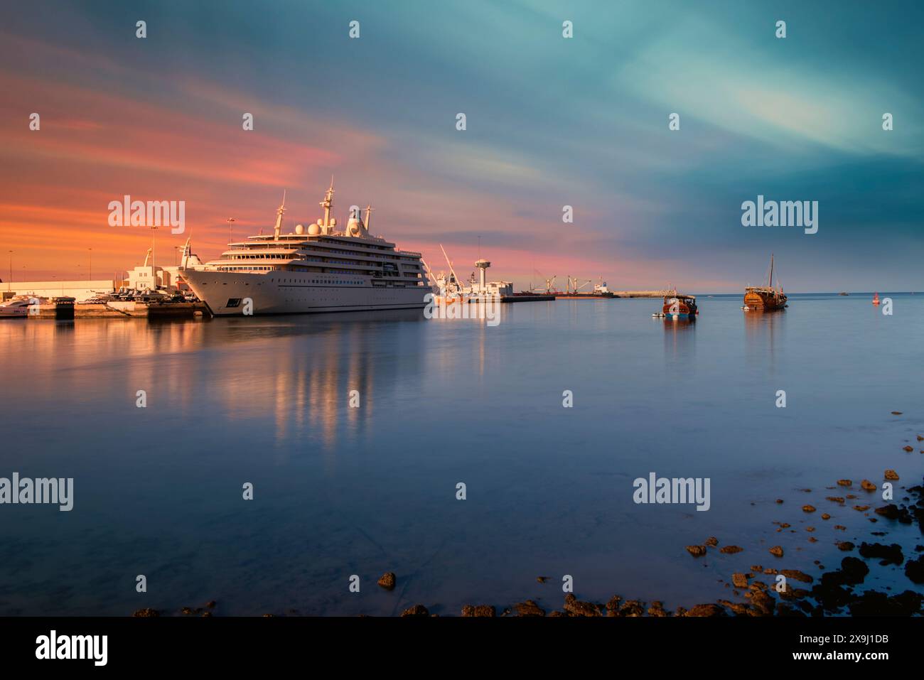 Landscape of Mutrah Corniche in Muscat, Oman. Beautiful sunset on ...