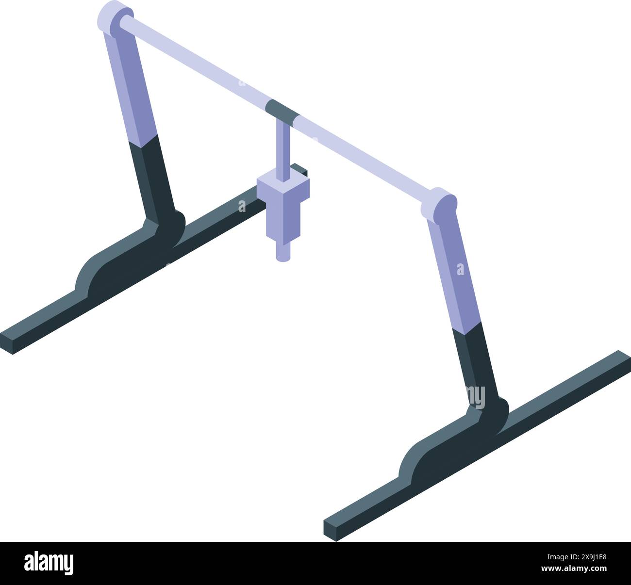Detailed vector graphic of a 3d printer's mechanical frame in an ...
