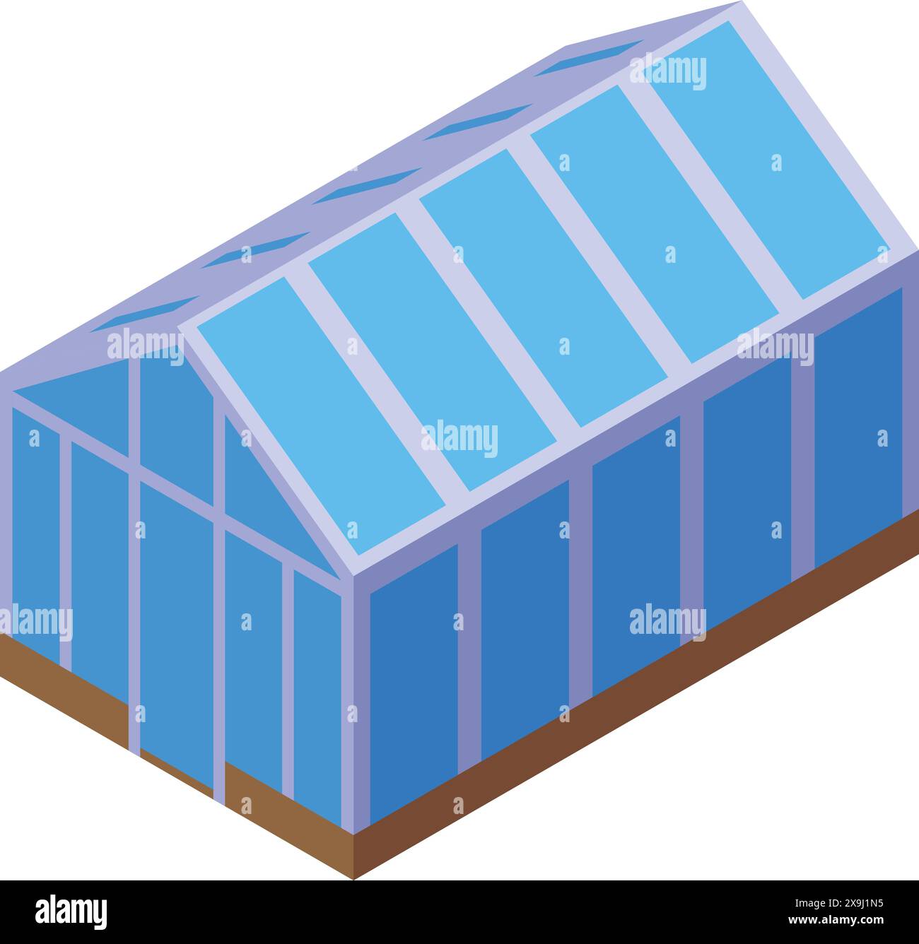 Vector graphic of a modern roof with blue solar panels in isometric ...