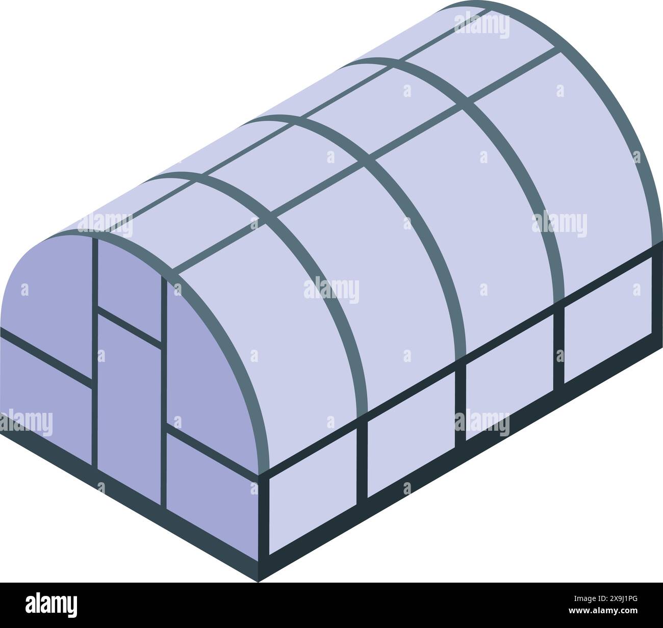 Detailed isometric greenhouse illustration with modern sustainable ...