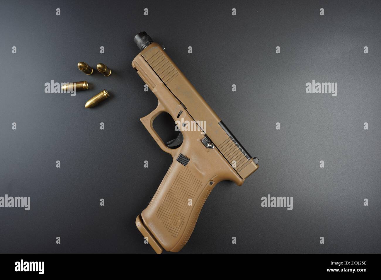 Glock 19X 9MM Semi-Auto pistol Threaded Barrel Suppressor Stock Photo ...
