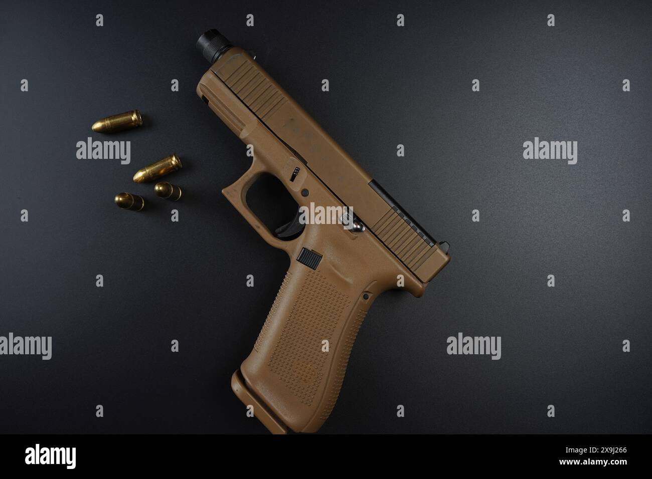 Glock 19X 9MM Semi-Auto pistol Threaded Barrel Suppressor Stock Photo ...