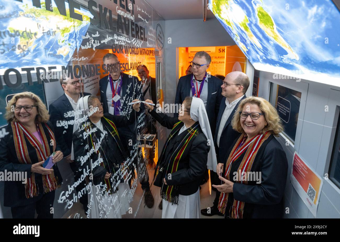 01 June 2024, Thuringia, Erfurt: Sister Rose Paite (l-r) from India ...
