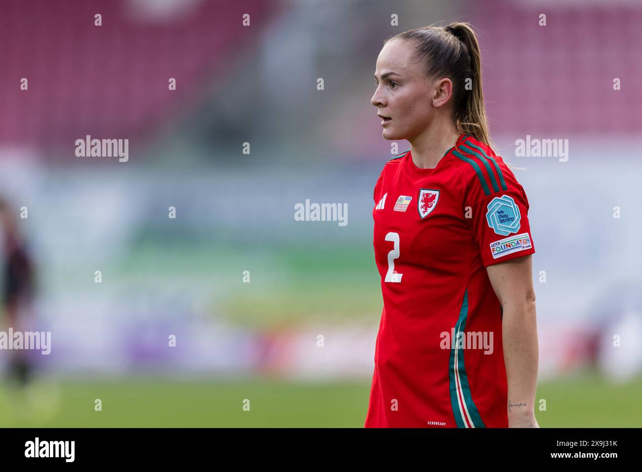 LLANELLI, WALES - 31 MAY 2024: Wales' Lily Woodham during the UEFA ...