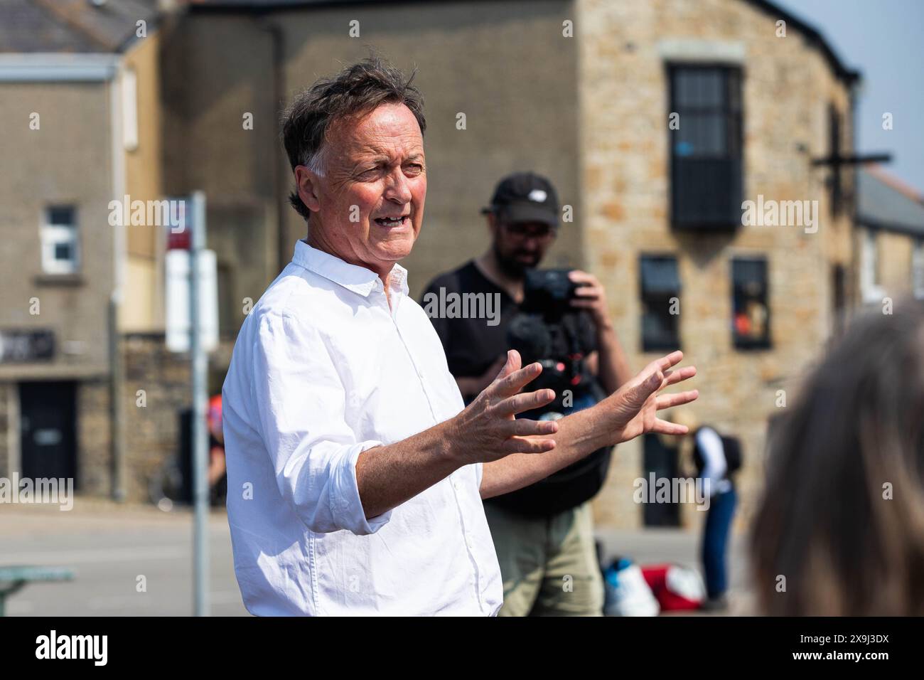 Penzance, UK. 1st June, 2024. Liberal Democrat candidate Andrew George ...