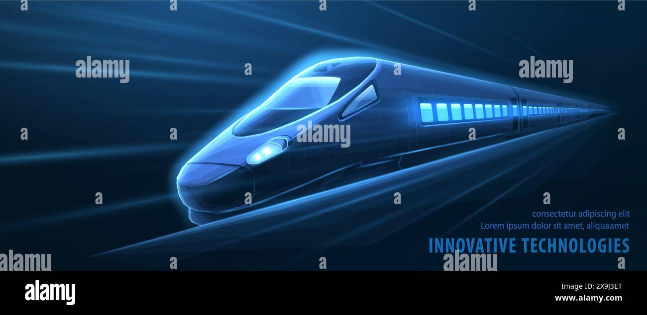 Fast modern express passenger train no high speed railway Stock Vector ...