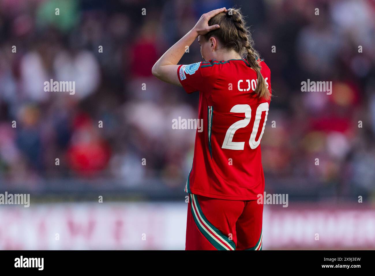 LLANELLI, WALES - 31 MAY 2024: Wales' Carrie Jones during the UEFA ...