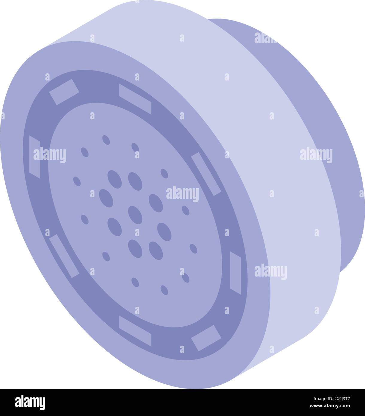 3d isometric vector illustration of a purple sewer manhole cover, ideal ...