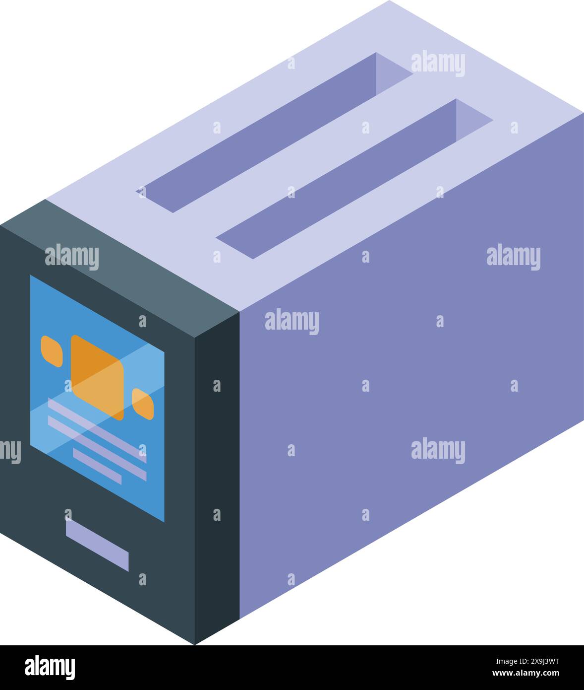 3d image of a modern isometric mailbox with an integrated electronic ...