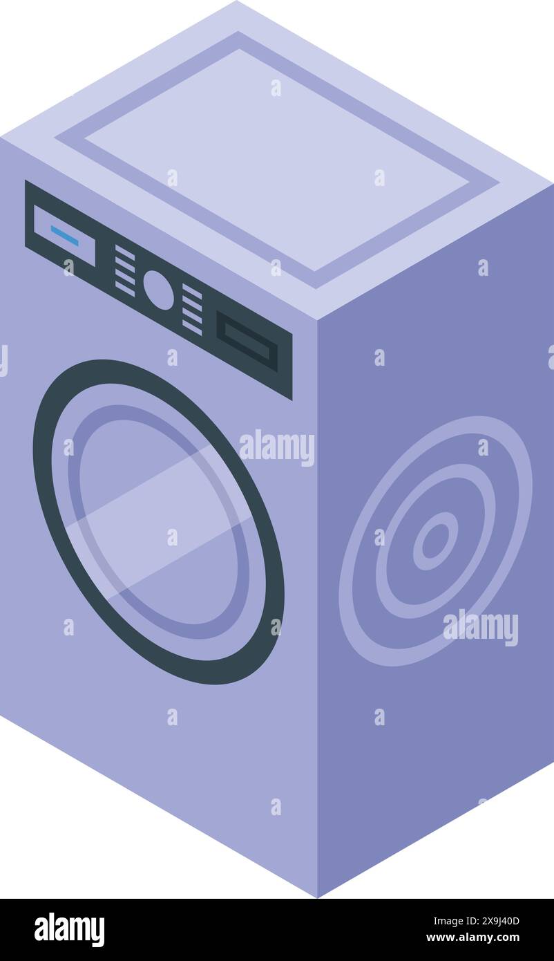 Detailed isometric washing machine vector illustration in modern ...