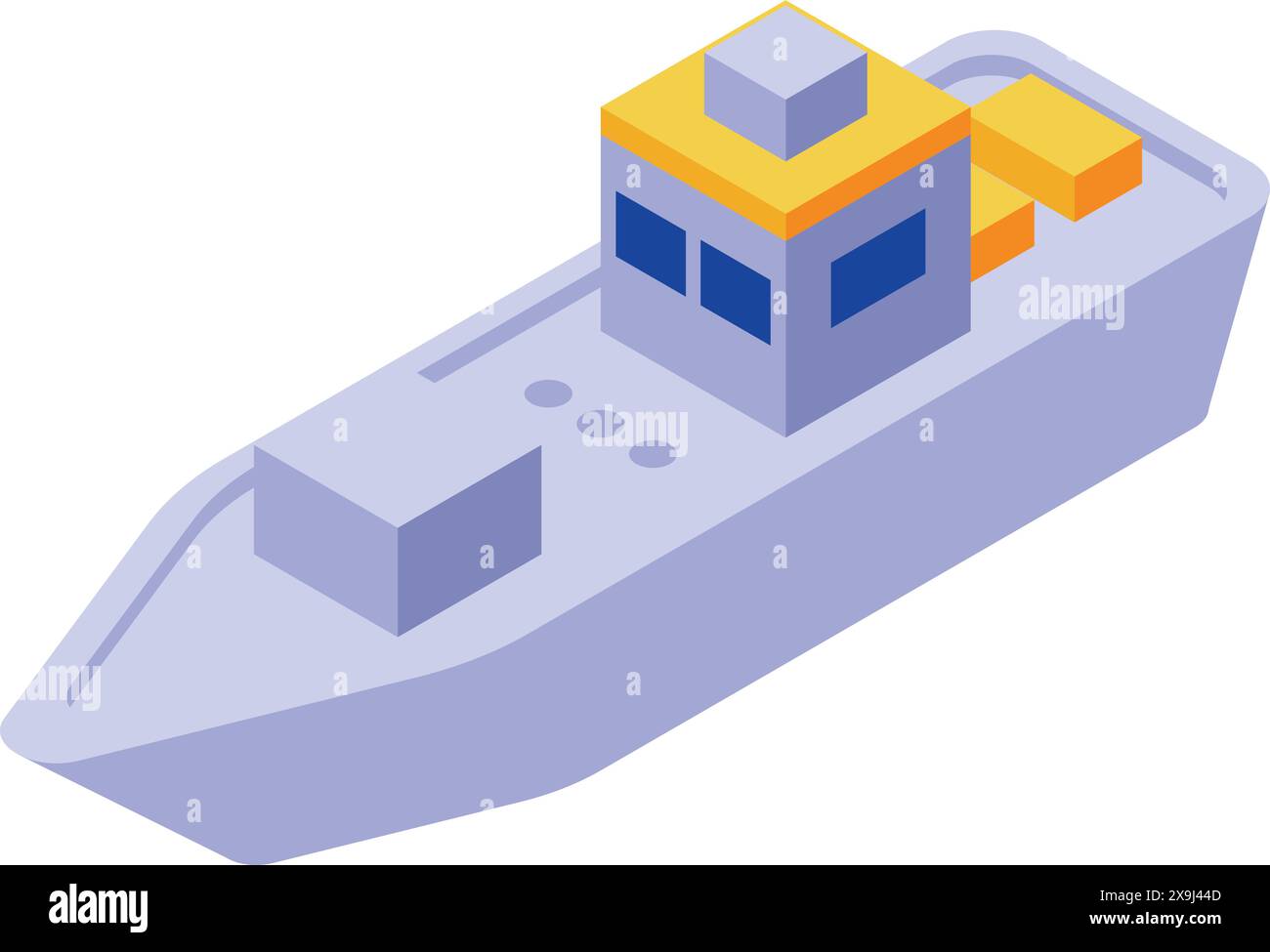 Colorful vector graphic of an isometric cargo ship, ideal for logistics ...
