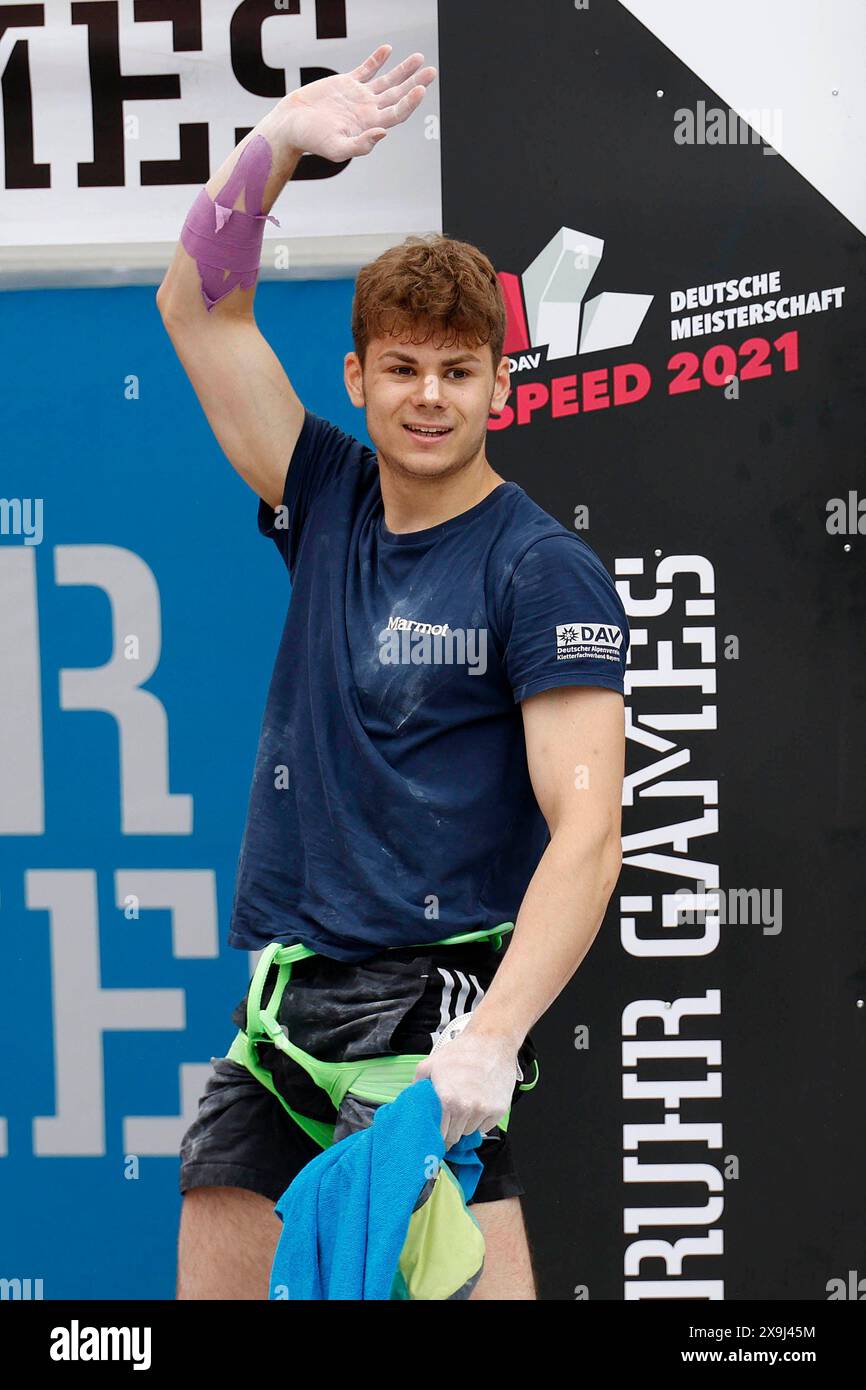 Die Finals 2021 Klettern Speed Deutsche Meisterschaft Herren 05.06.2021 im Ruhrstadion in Bochum ...