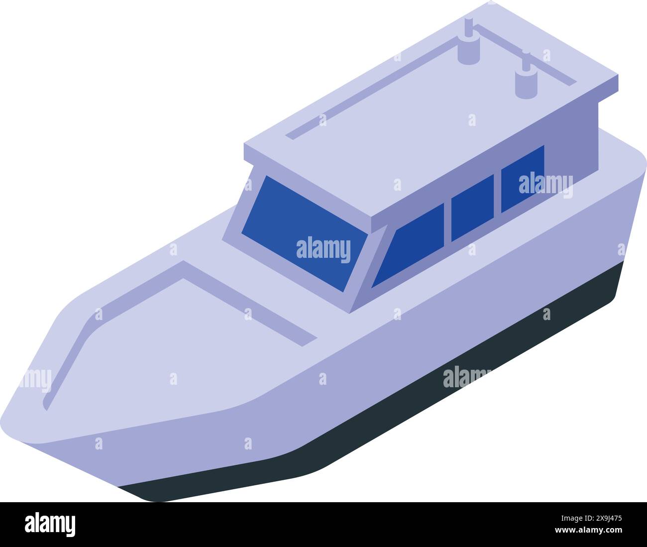 Modern isometric speed boat vector illustration in marine ...