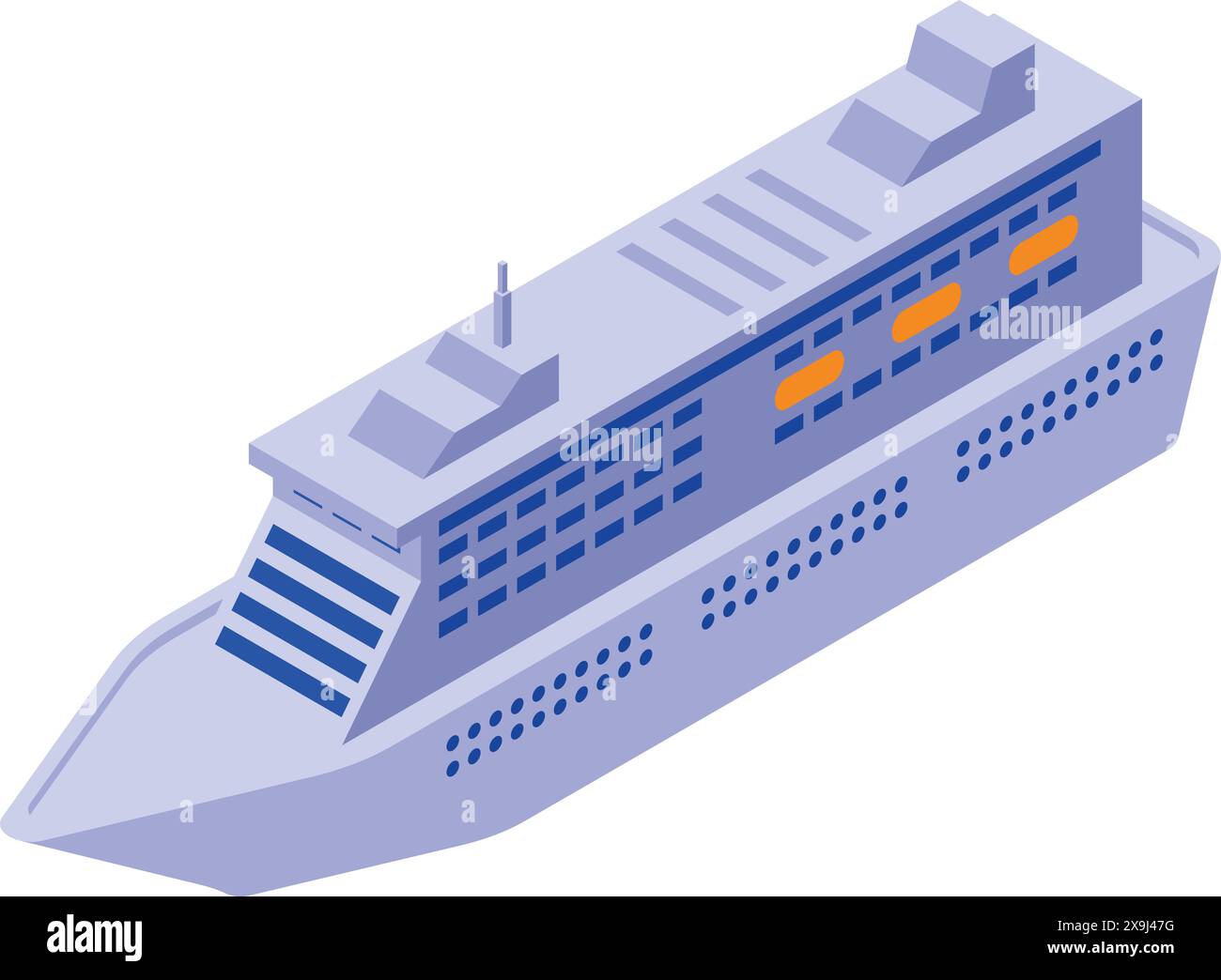 Stylized 3d vector illustration of a luxurious isometric cruise ship ...