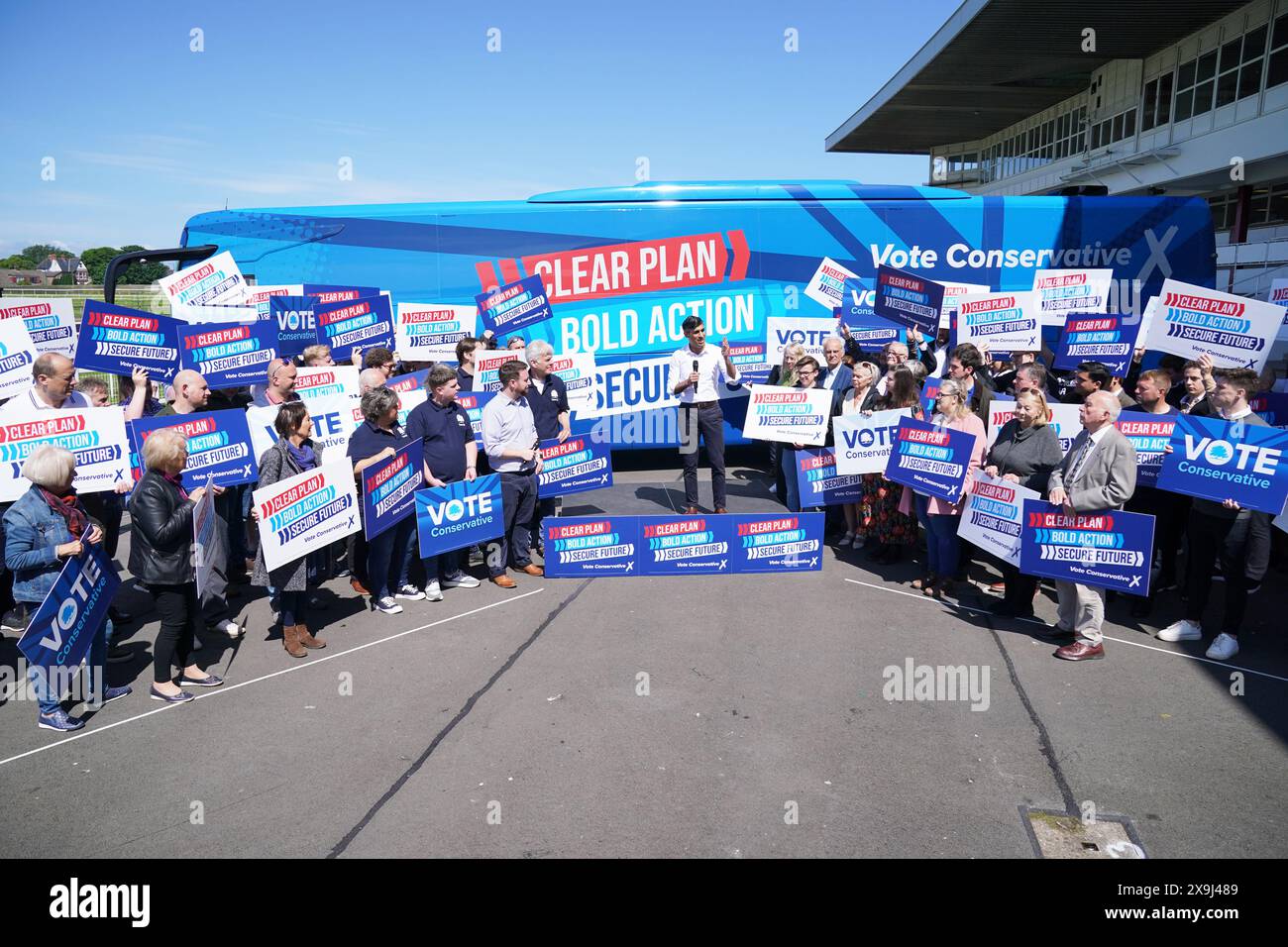 Prime Minister Rishi Sunak launches the Conservative campaign bus at ...