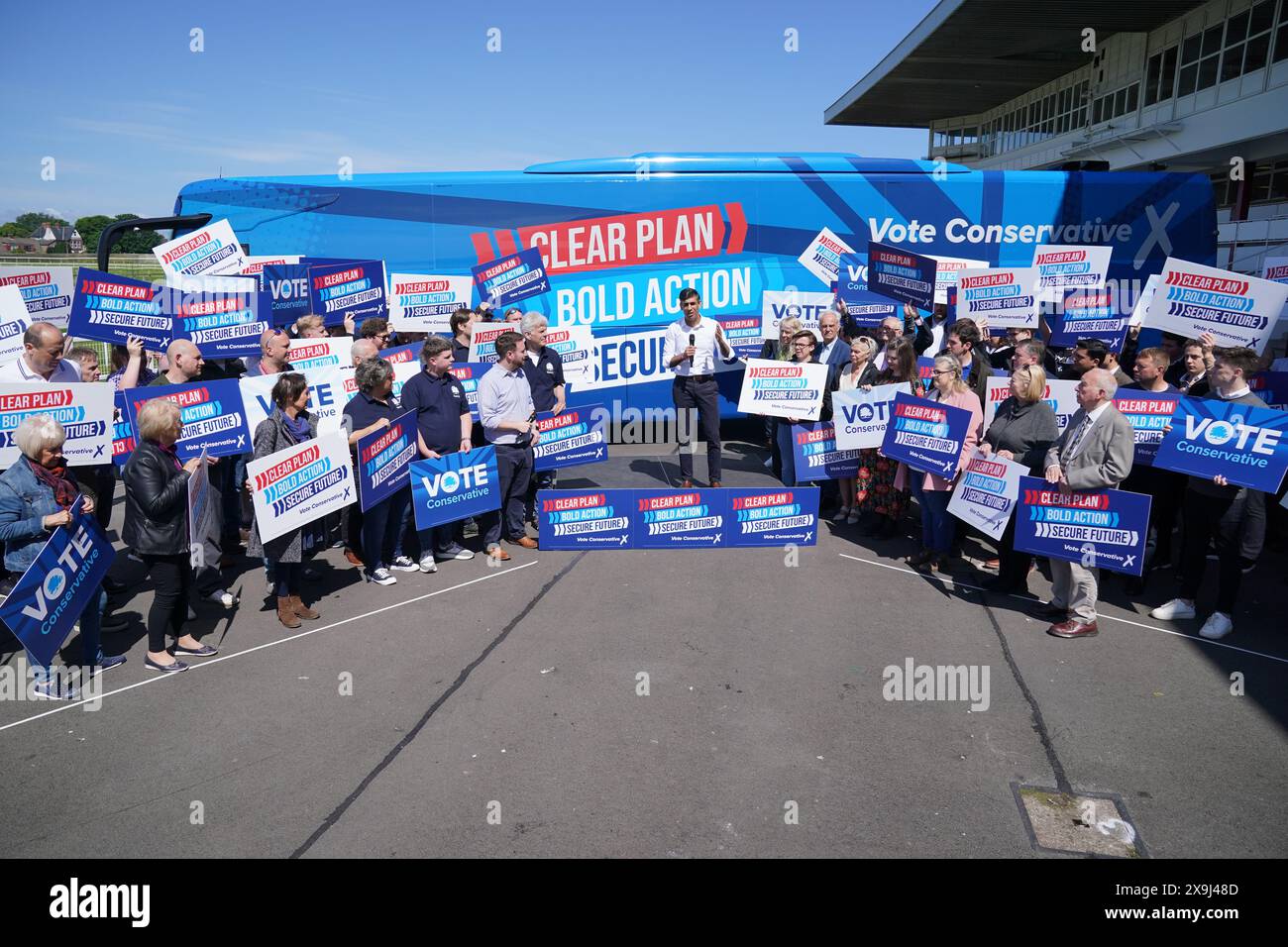 Prime Minister Rishi Sunak launches the Conservative campaign bus at ...