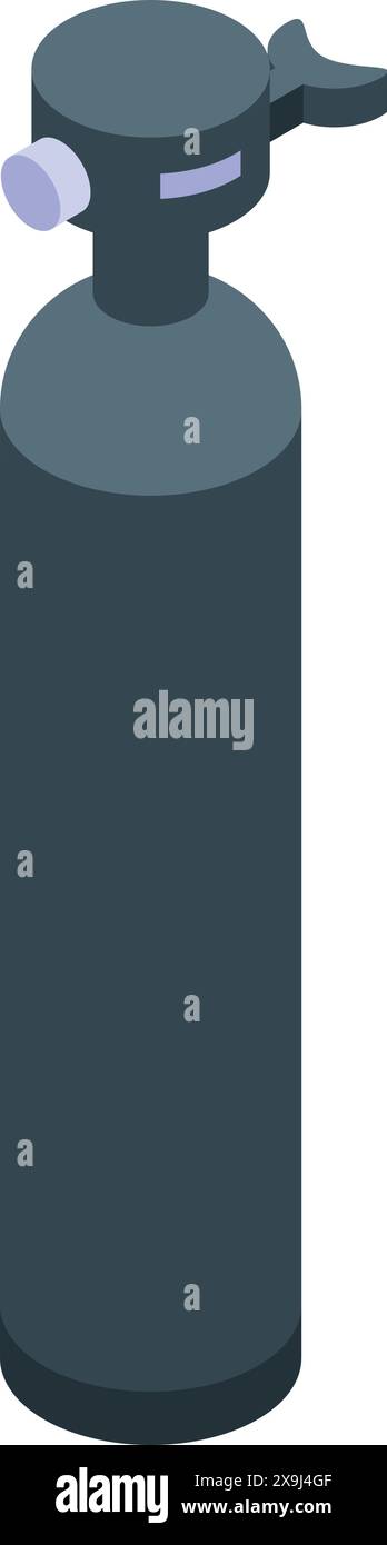 Isometric gas cylinder illustration with valve, tank, and pressure ...