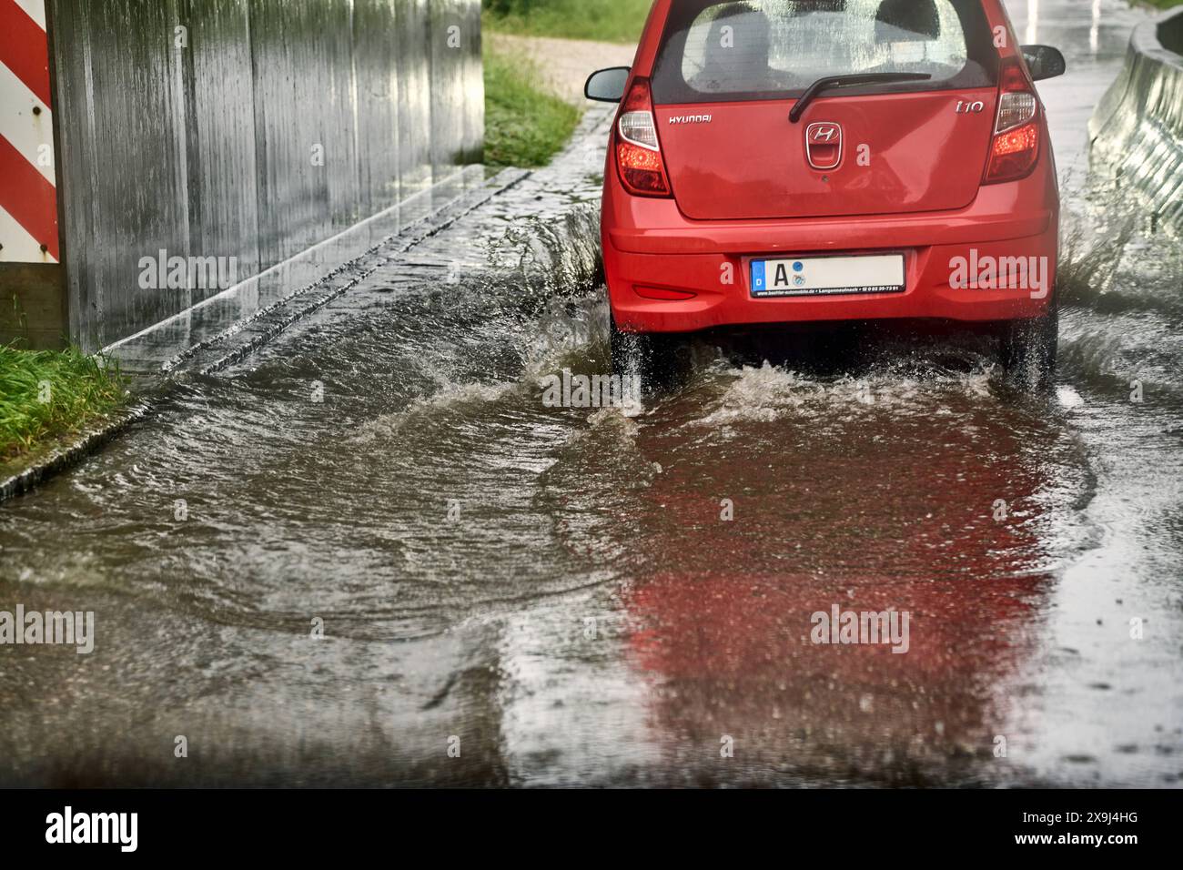 District of Augsburg, Swabia, Bavaria, Germany - June 1, 2024: Flooding ...