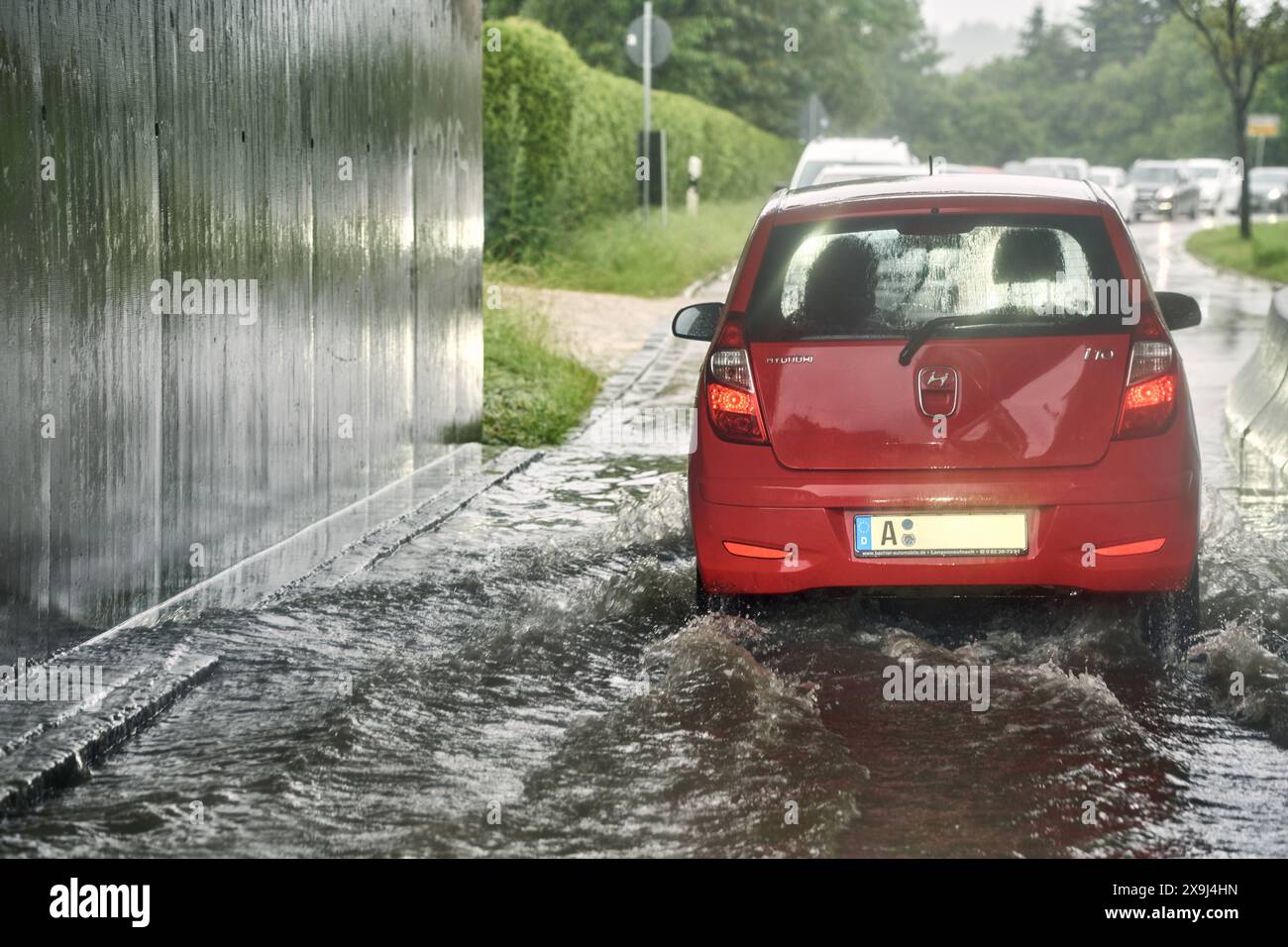 District of Augsburg, Swabia, Bavaria, Germany - June 1, 2024: Flooding ...